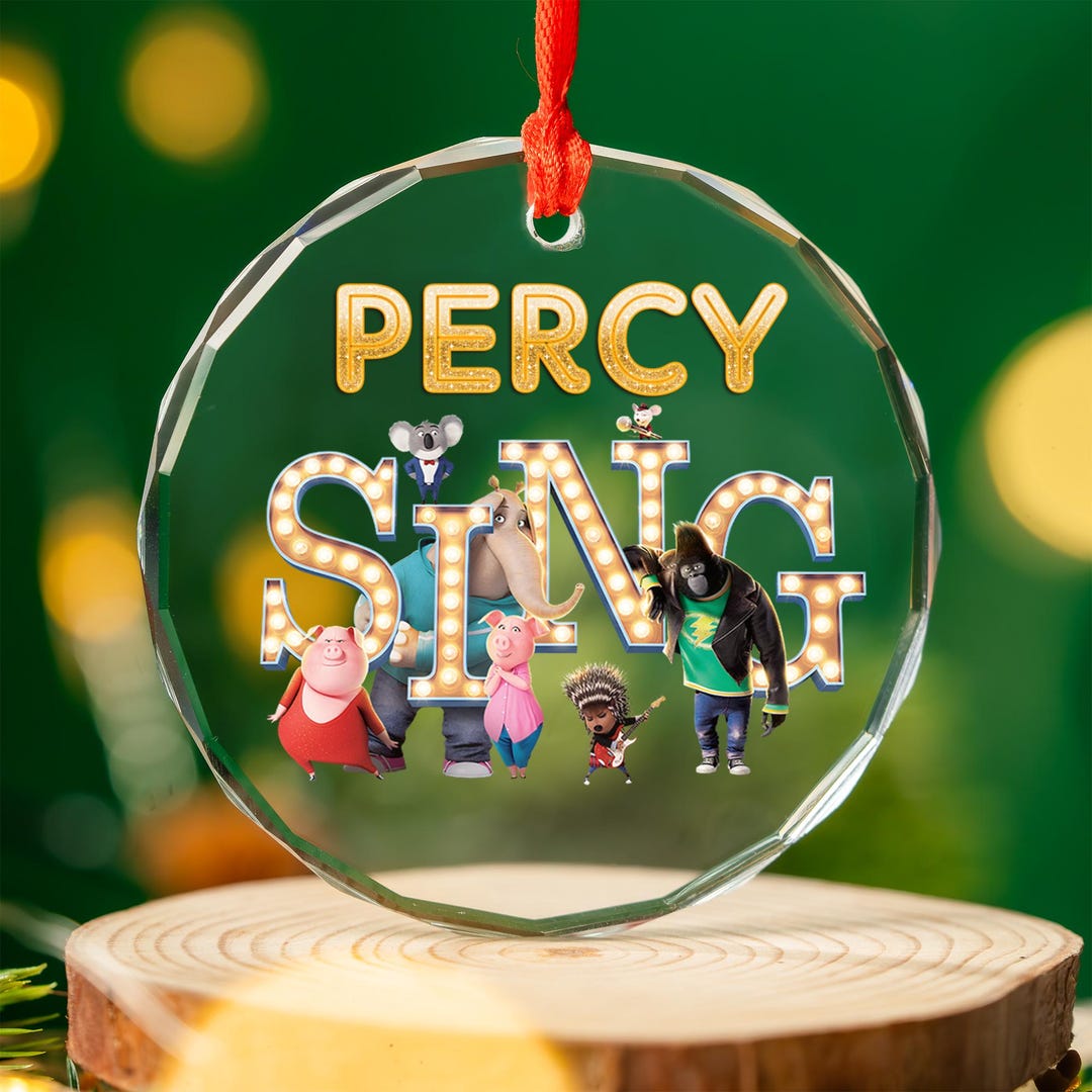 Custom Name Sing Pig Movie Ornament, Sing 2 Glass Ornament, Christmas ...