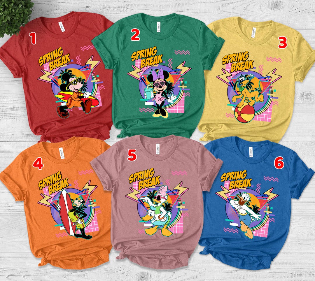 Retro 90s Disney Spring Break Shirt, Vintage Mickey and Friends Spring ...