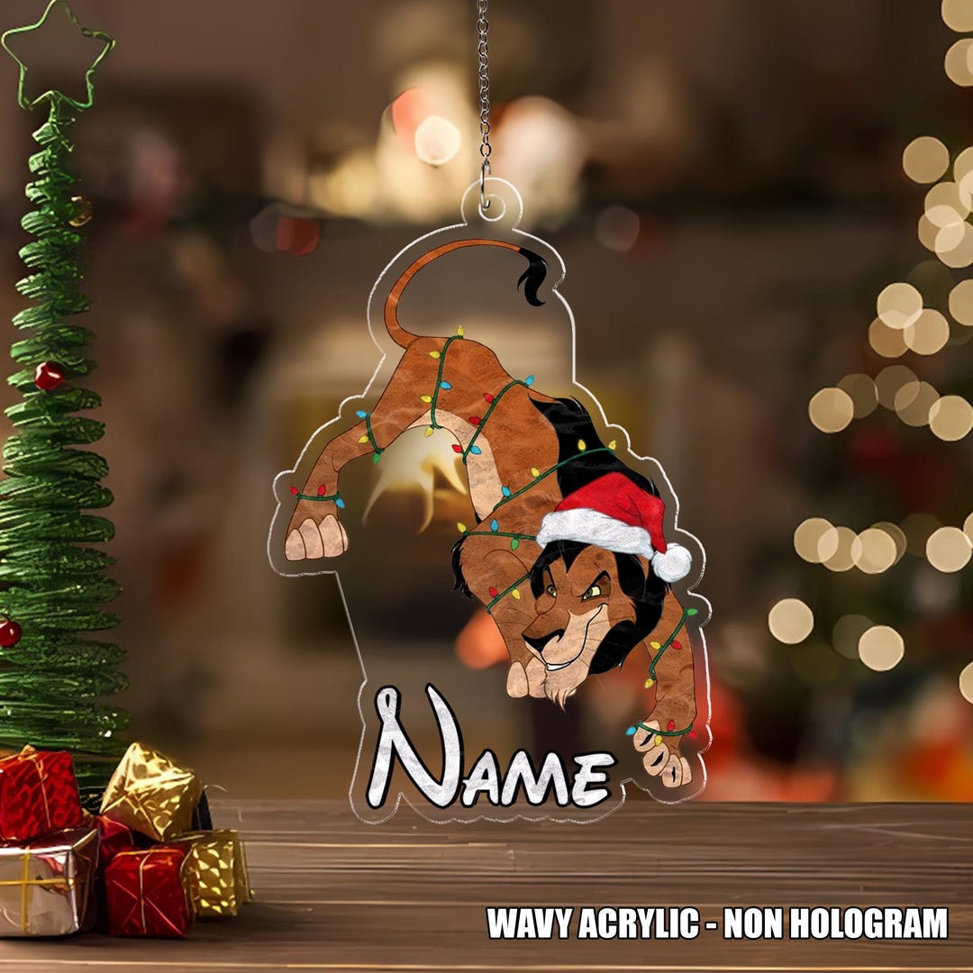 Disney Lion King Scar Christmas Ornament, Disney Scar Acrylic Ornament ...