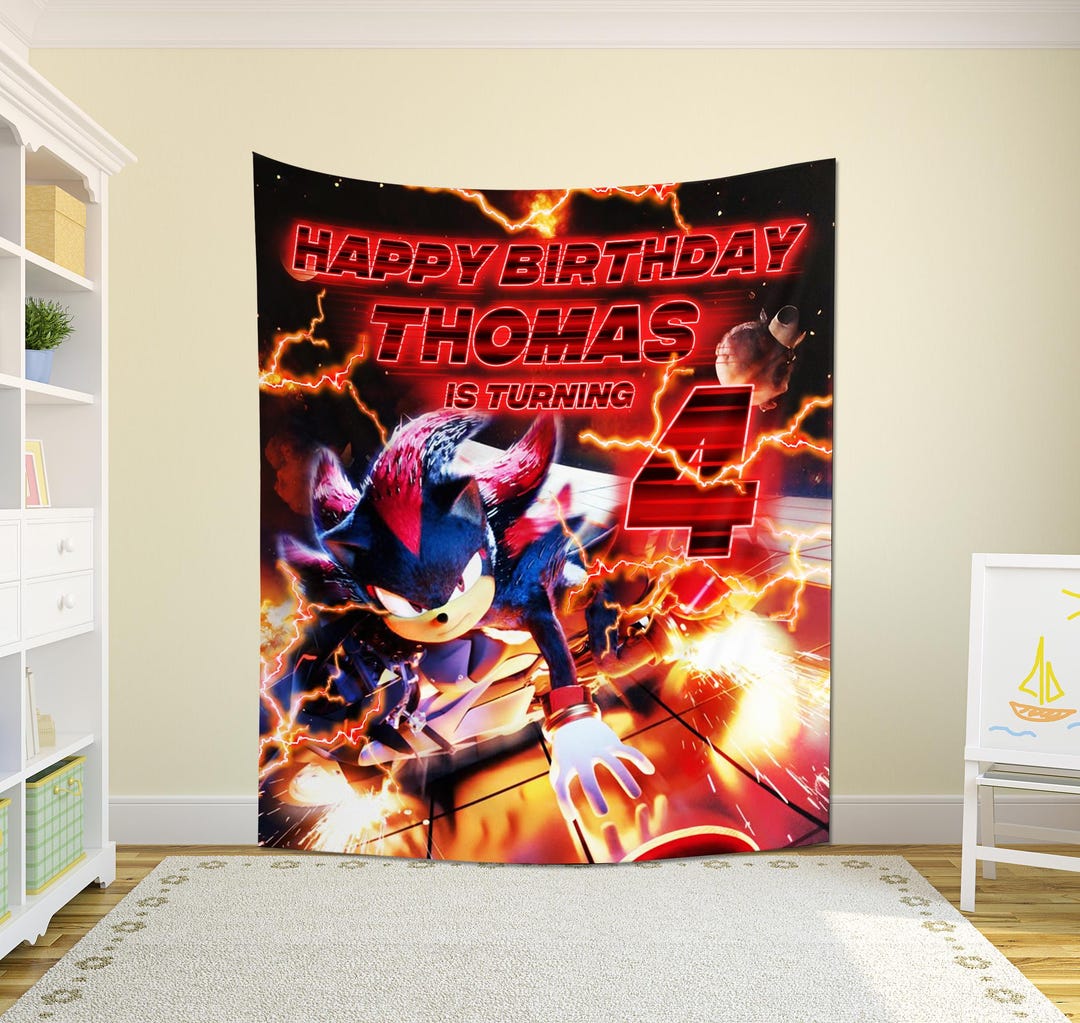 Sonic 3 Birthday Backdrop, Sonic the Hedgehog 3 Birthday Party Backdrop ...