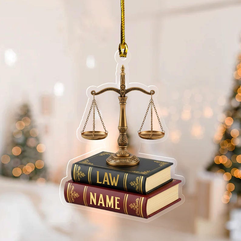 Personalized Justice Scales Christmas Ornament, Gift for Lawyer or Law ...