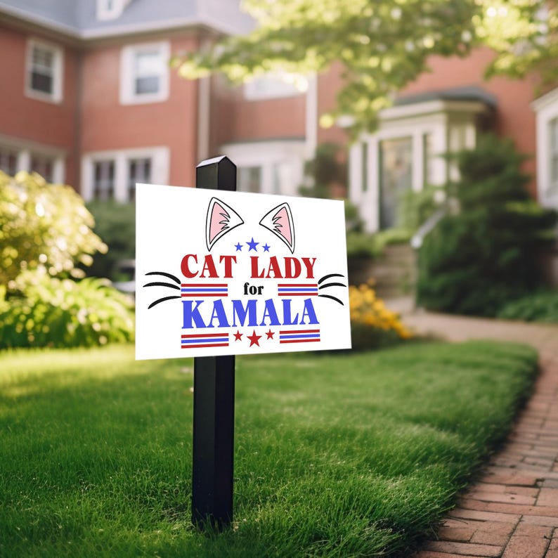 Cat Ladies for Kamala Sign, Kamala Harris 2024 Sign, Kamala for ...
