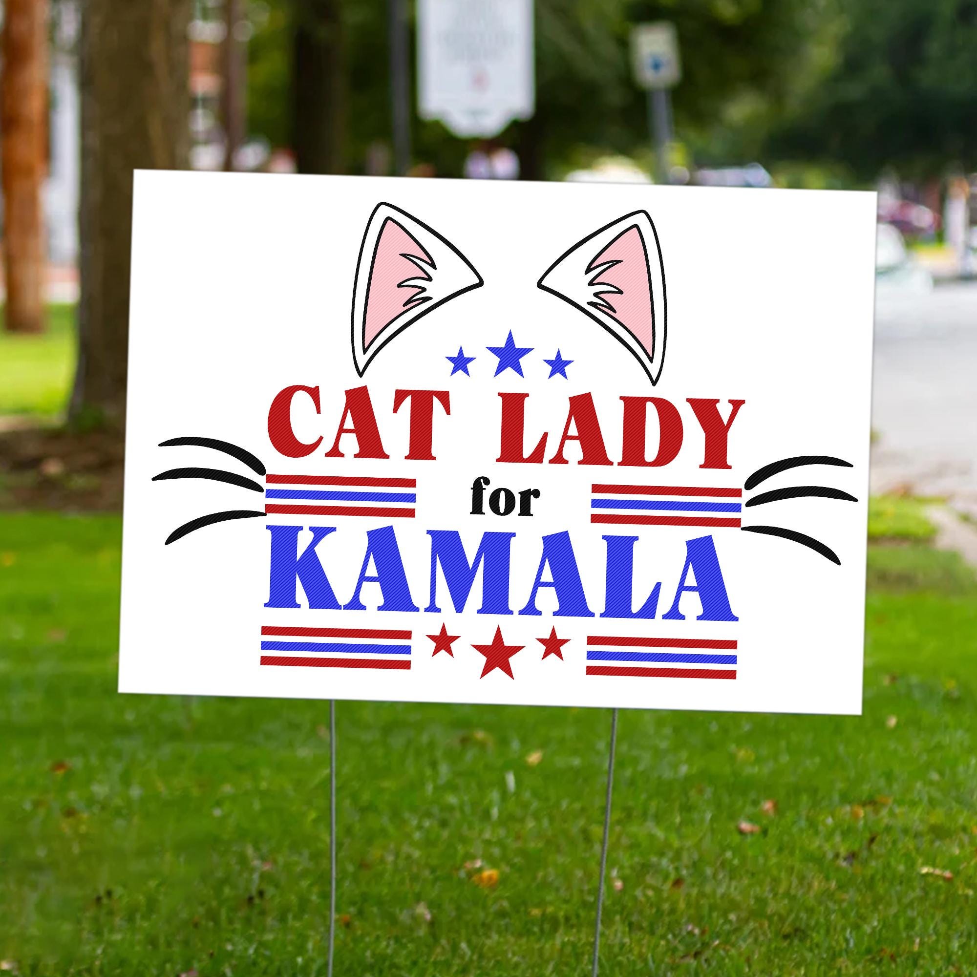 Cat Ladies for Kamala Sign, Kamala Harris 2024 Sign, Kamala for ...