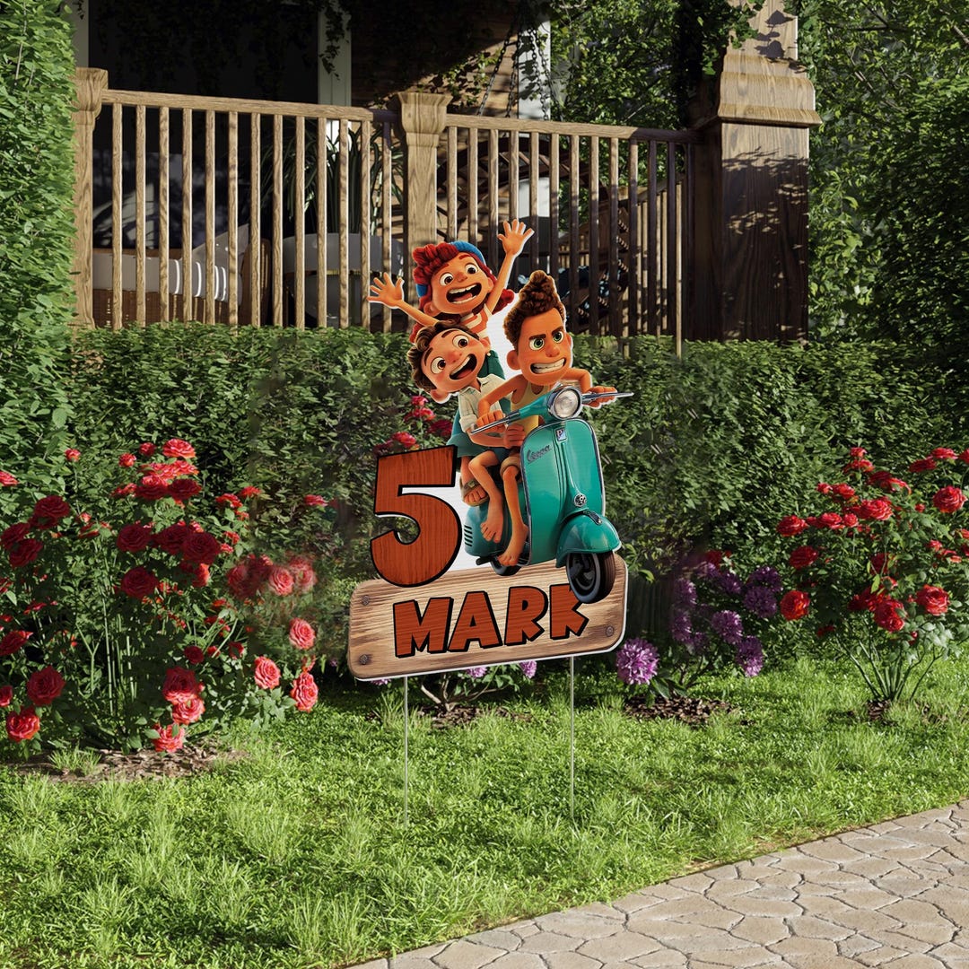 Personalized Luca Birthday Yard Sign Cut Out, Disney Sea Monster Party ...