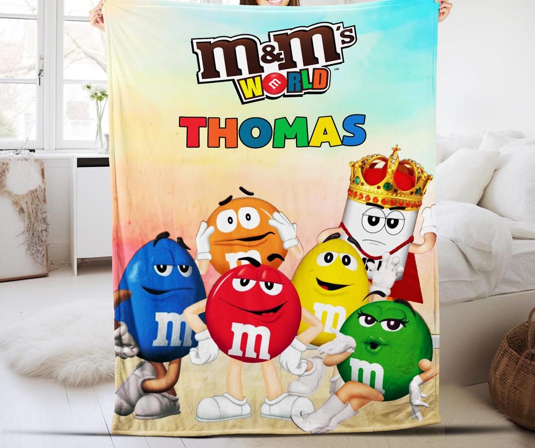 Personalized M and M Blanket, M&m's World Fleece Blanket, M and M Candy ...