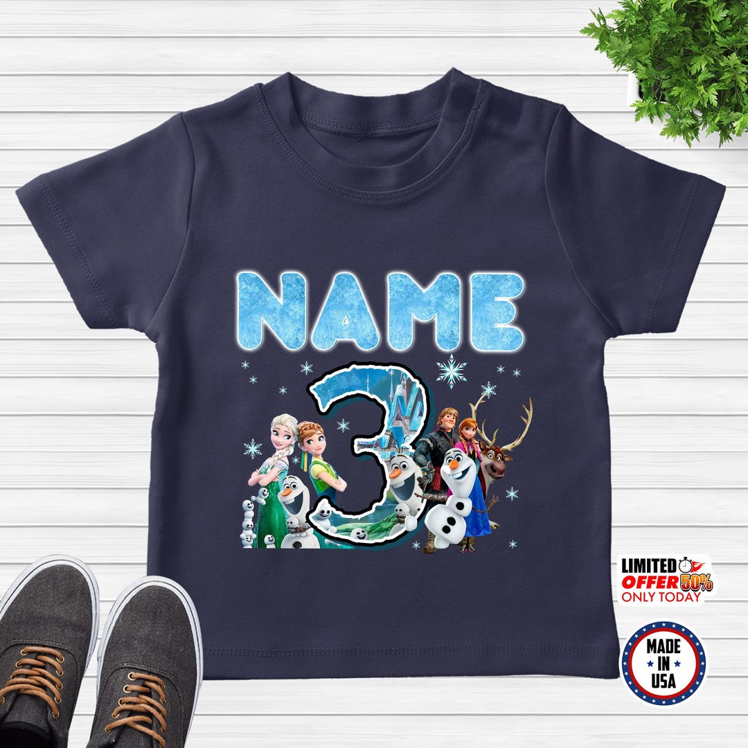 Custom Princess Birthday Tee, Elsa Olaf Theme,disney Frozen ...