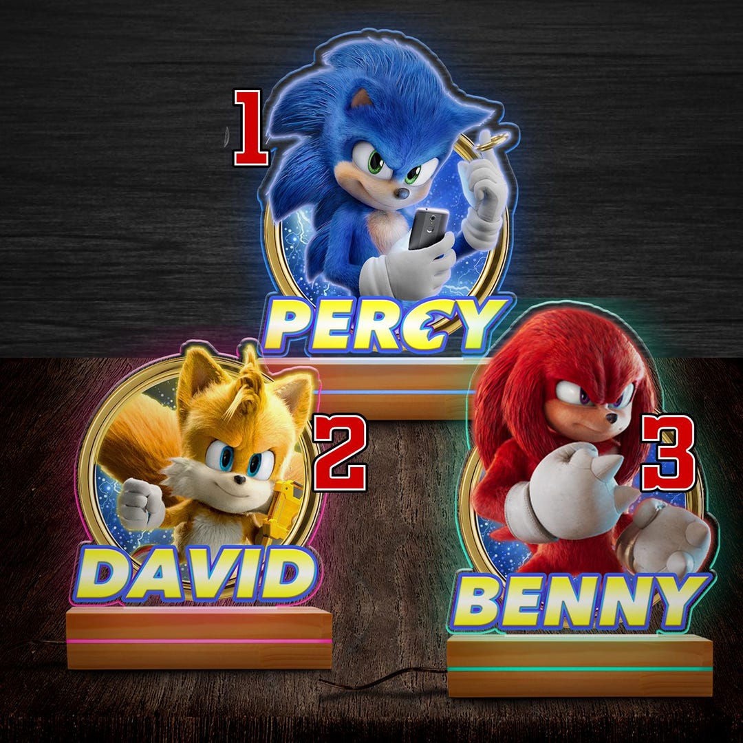 Custom Sonic LED Night Light | Personalized Engraved Sonic the Hedgehog ...