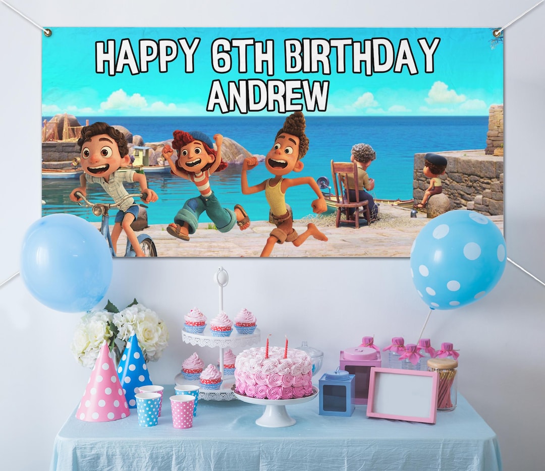 Personalized Luca Backdrop, Backdrop Birthday Viny, Luca Birthday ...