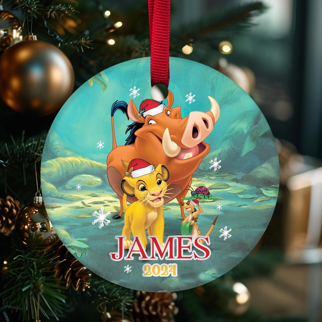 Personalized Ornament Santa Animal, Lion Cartoon Characters Xmas ...