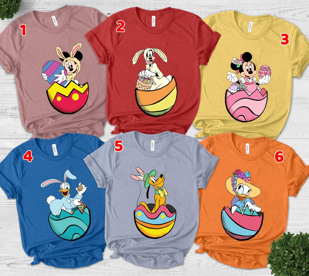Personalized Characters Checkered Mickey & Friends Disney Easter Shirts ...
