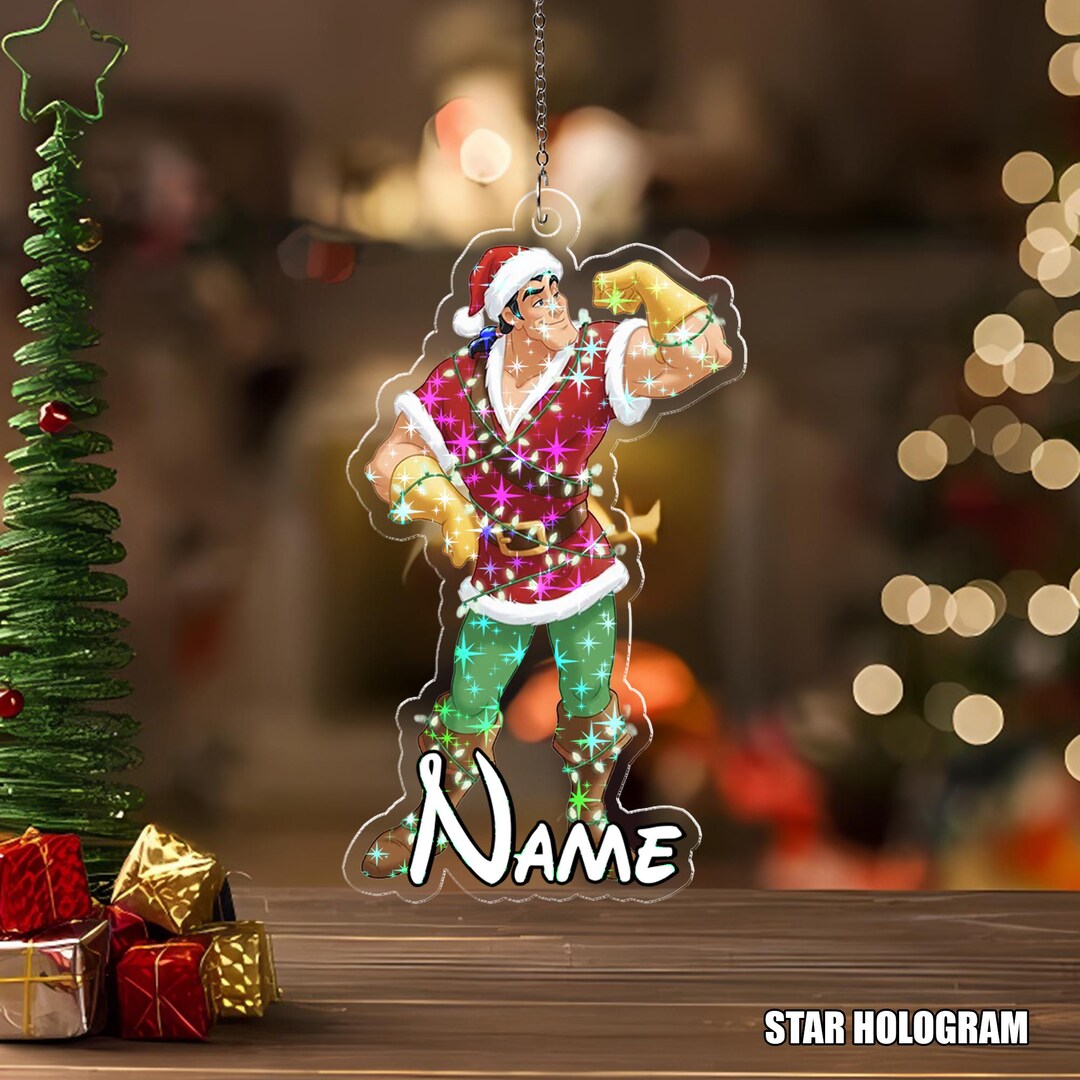 Disney Beauty and the Beast Gaston Christmas Ornament, Disney Gaston ...