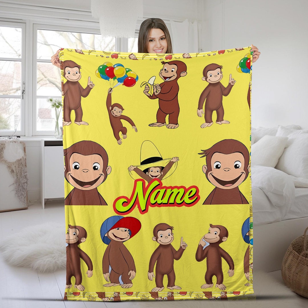 Personalized Curious George Blanket, Curious George Blanket, Curious ...