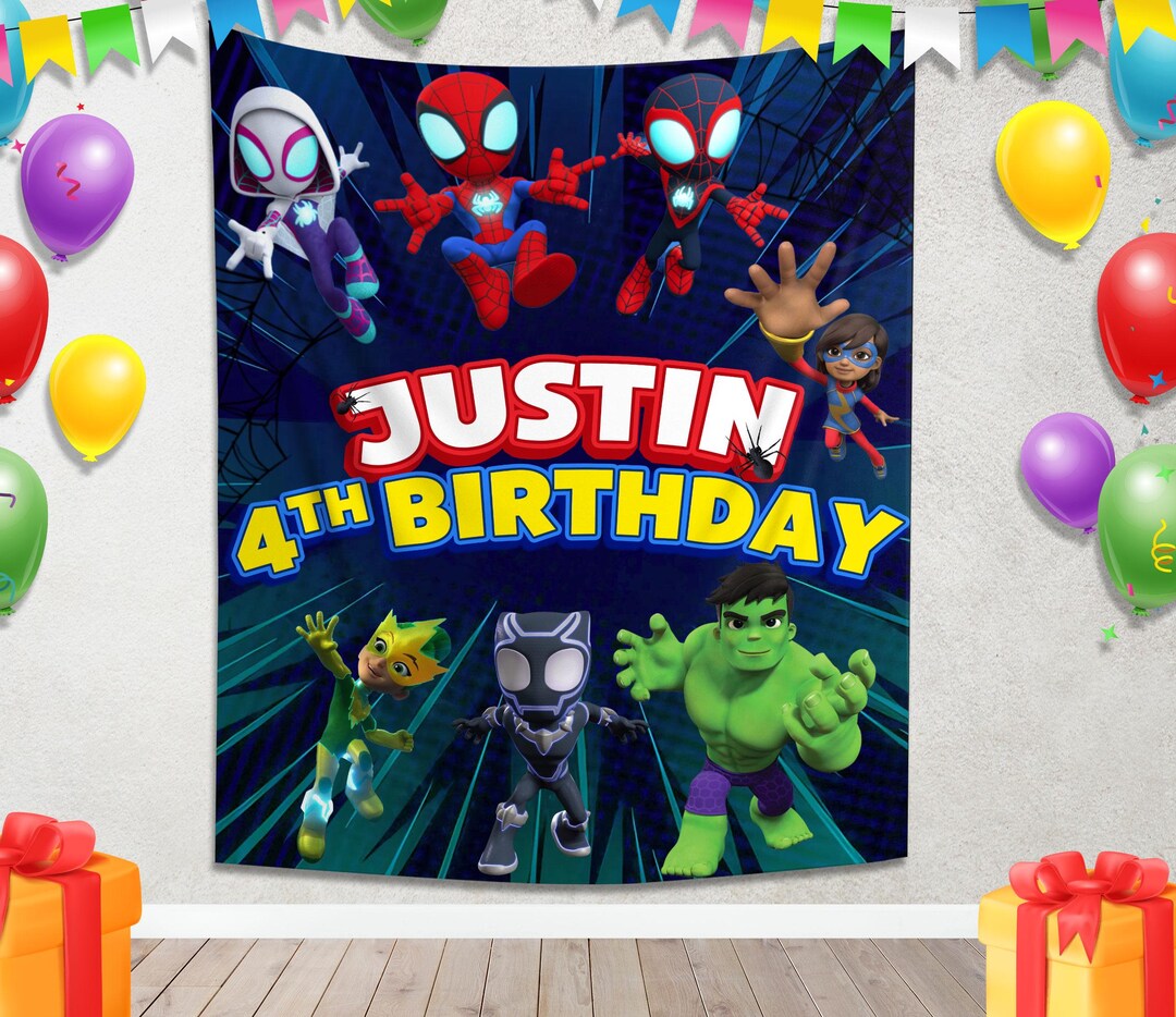 Spidey and His Amazing Friends Backdrop Design, Spiderman Banner ...