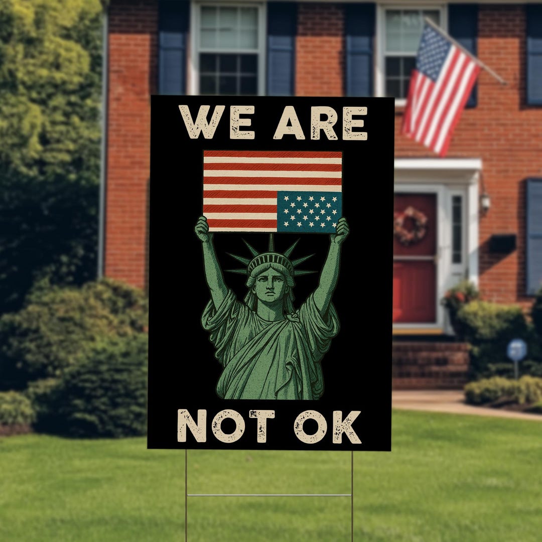 We Are Not Ok Sign, Upside Down American Flag, Support Federal ...
