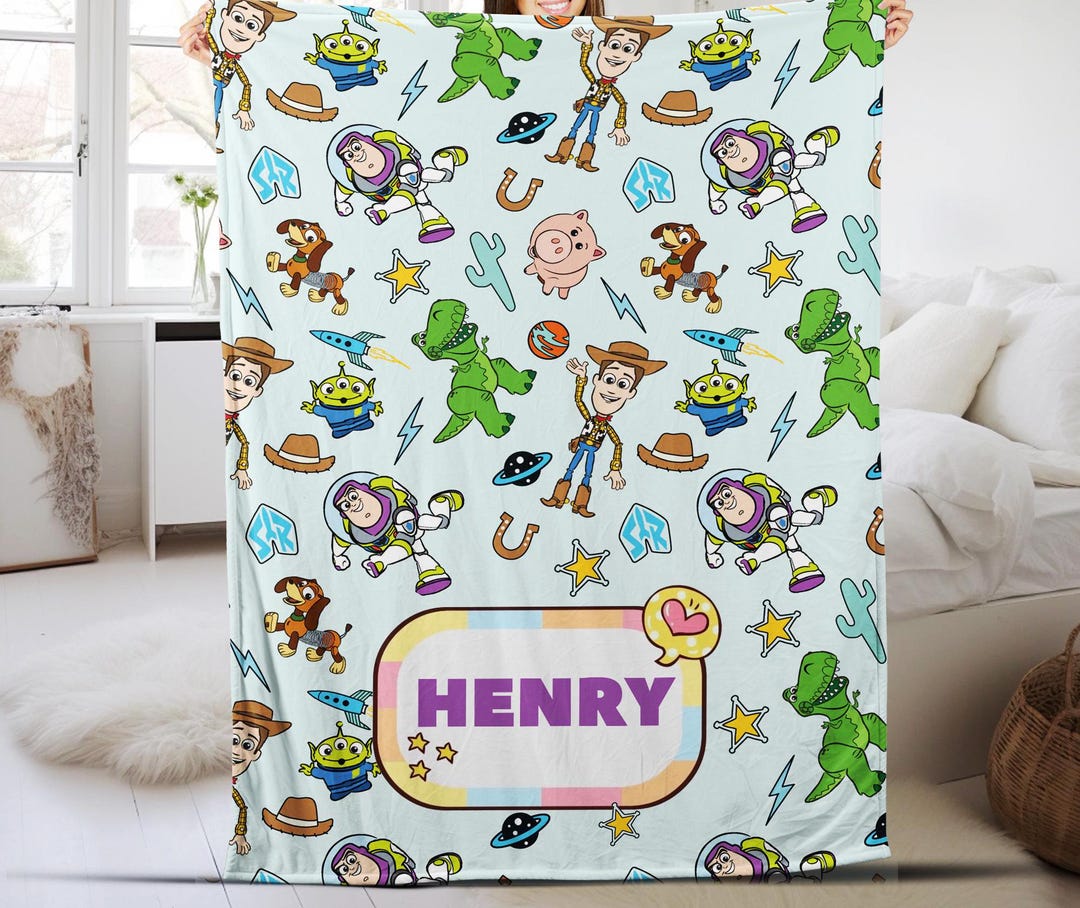 Personalized Disney Toy Story Blanket, Custom Name Disney Blanket,woody ...