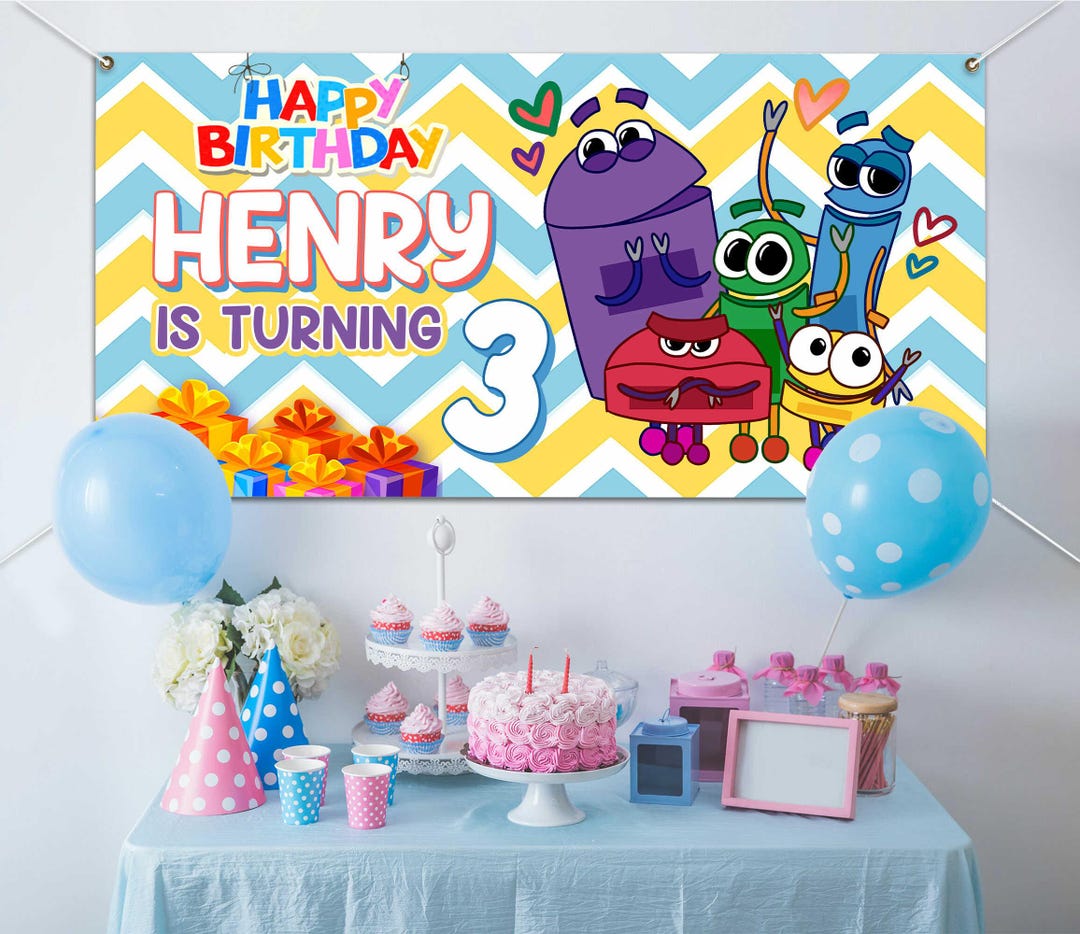 Storybots Birthday Party Backdrop, Ask the Storybots Birthday Party ...