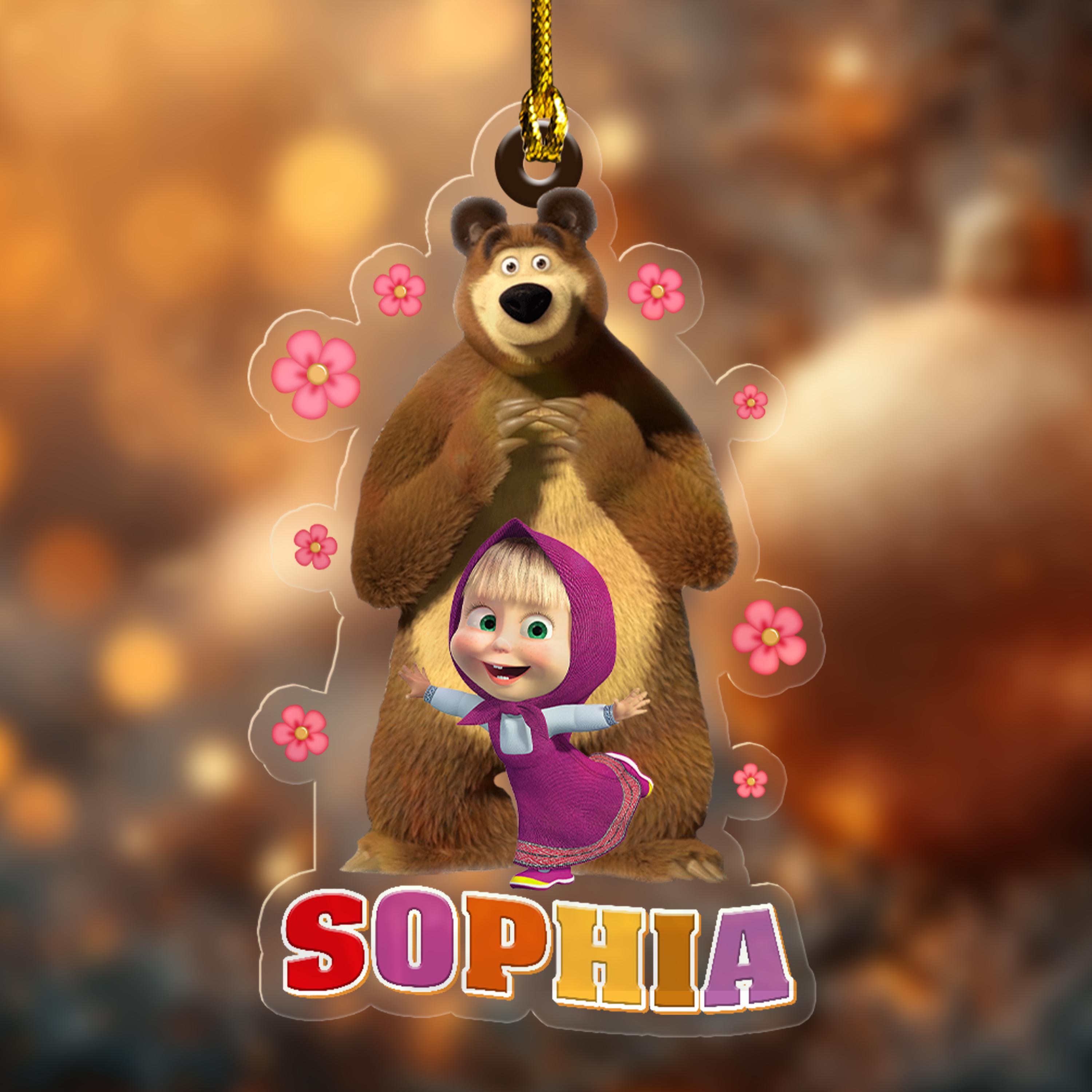 Personalized Masha and the Bear Ornament, Personalized Masha Bear ...