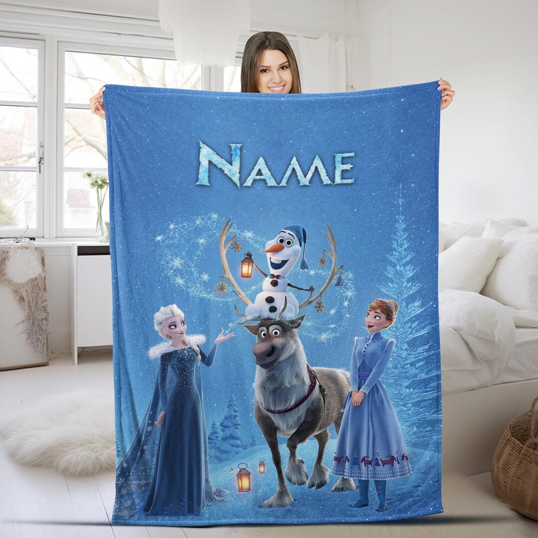 Personalized Disney Frozen Blanket, Custom Name Disney Blanket ...