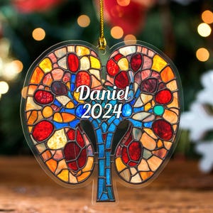 Anatomical Floral Kidneys Christmas Ornament, Christmas Gift, Unique ...
