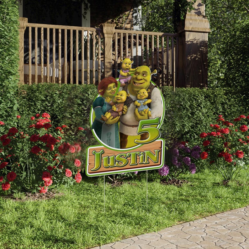 Custom Shrek Birthday Party Yard Sign Cut Out, Shrek Party Banner ...