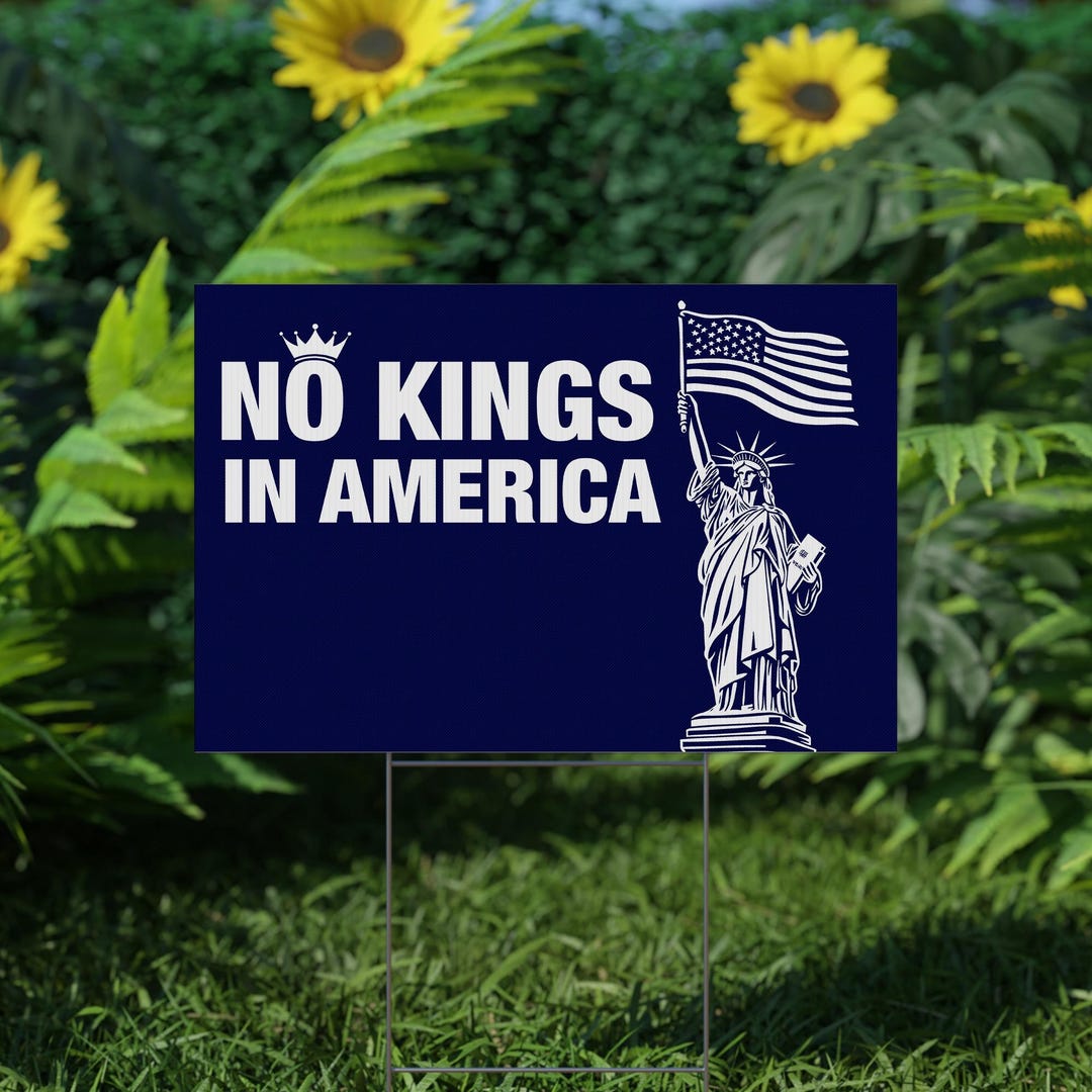 No Kings in America Yard Sign,protect Democracy, Anti-trump, Liberal ...
