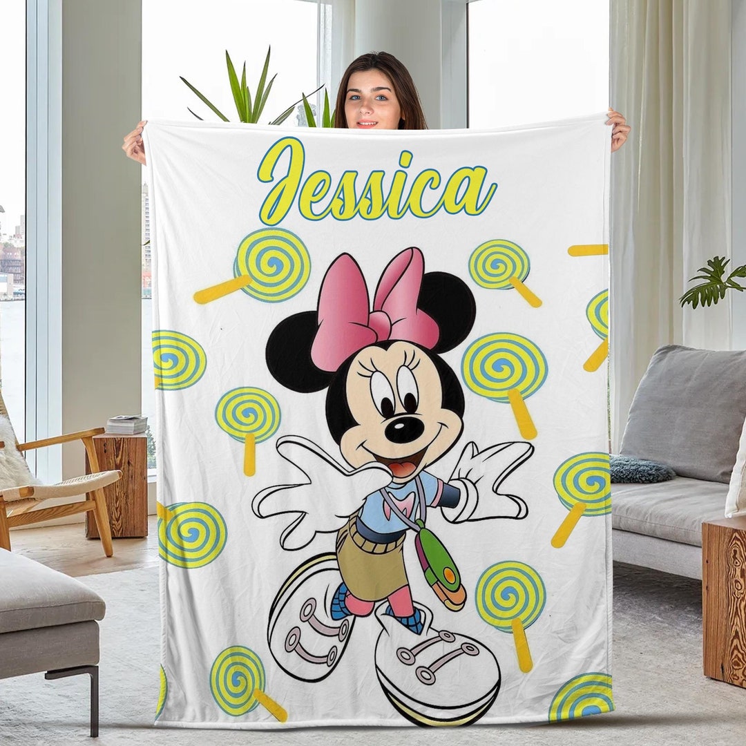 Personalized Minnie Mouse Blanket, Minnie Baby Blanket, Minnie Blanket ...