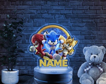 Sonic Hedgehog 3D LED Personalized Night Light | LED Lamp, Personalized ...