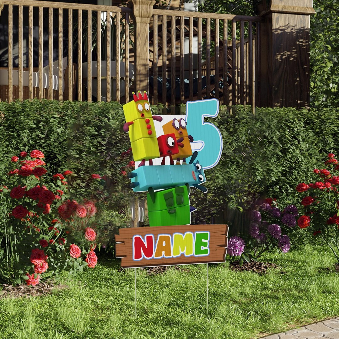 Custom Numberblocks Theme Yard Sign Cutout, Numberblocks Name Age ...