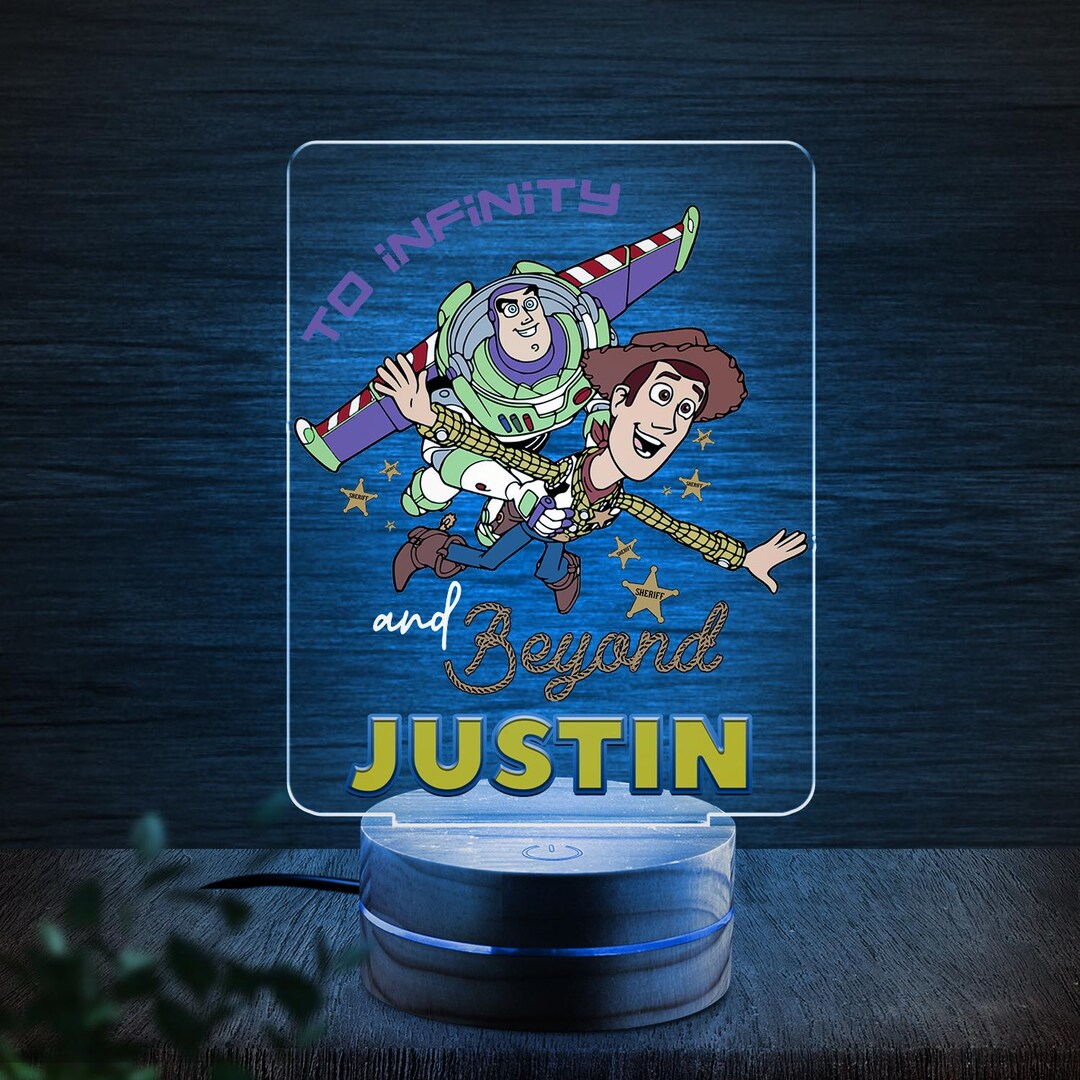 Personalized Toy Story Night Light, Nursery Decor for Baby, Custom Name ...
