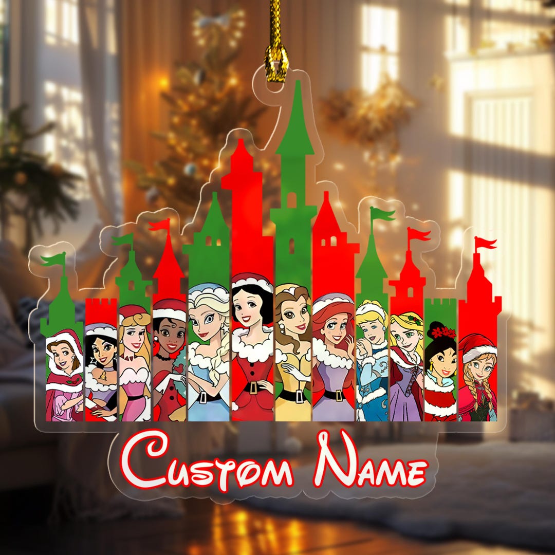 Disney Princess Ornament, Princess Christmas Ornament, Personalized ...