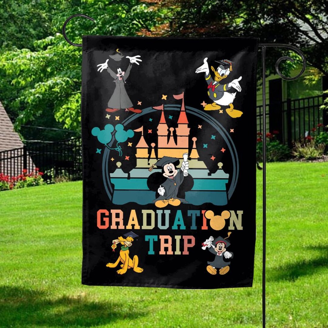 Personalized Mickey and Friends Disney Graduation 2025 Flag, Disney ...