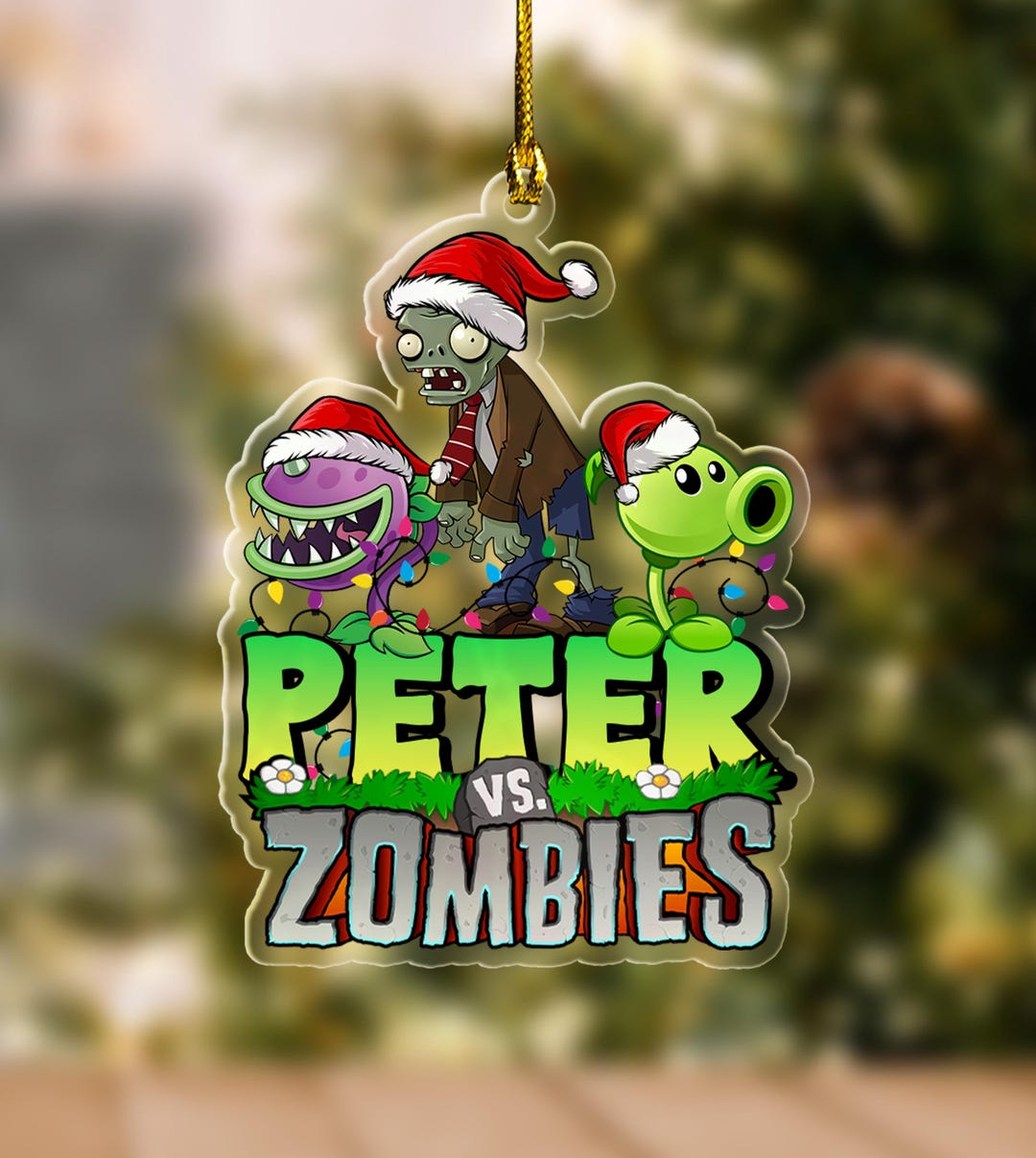 Plants Vs Zombies Christmas Ornament, Custom Personalized Boy Girl ...