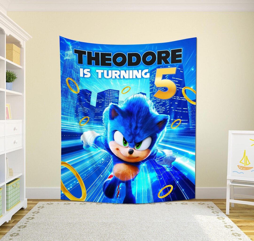 Sonic Birthday Party Backdrop,shadow Hedgehog Birthday Banner,custom ...