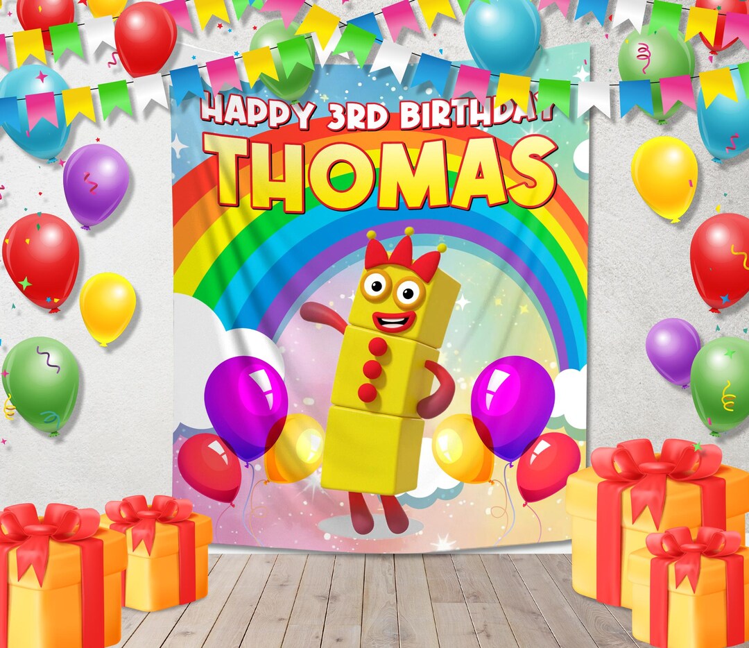 Personalized Numberblocks Birthday Banner, Birthday Theme Party ...
