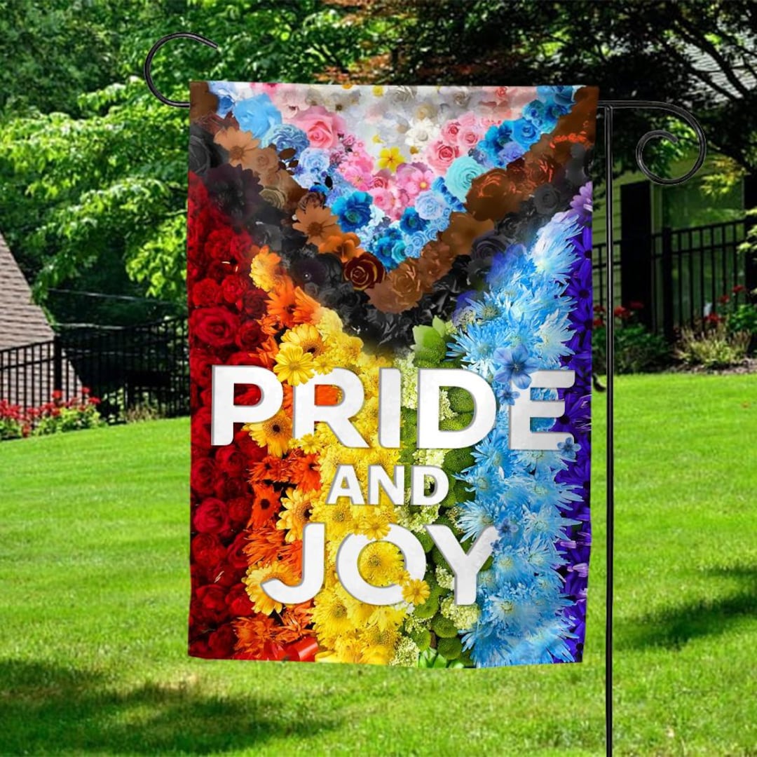 Floral Progressive Pride Flag Garden, LGBTQ+ Flag for Home, Pride and ...