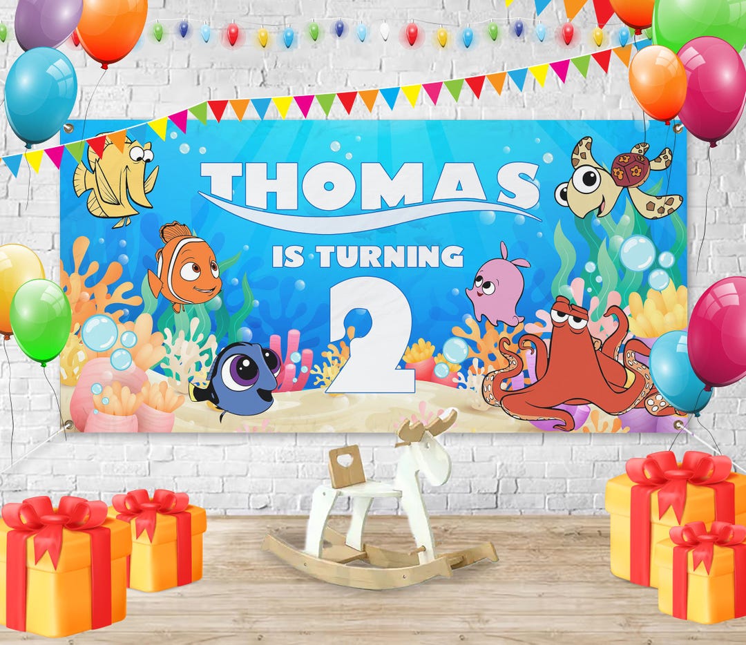 Custom Finding Nemo Birthday Party Decor Backdrop,finding Nemo Birthday ...