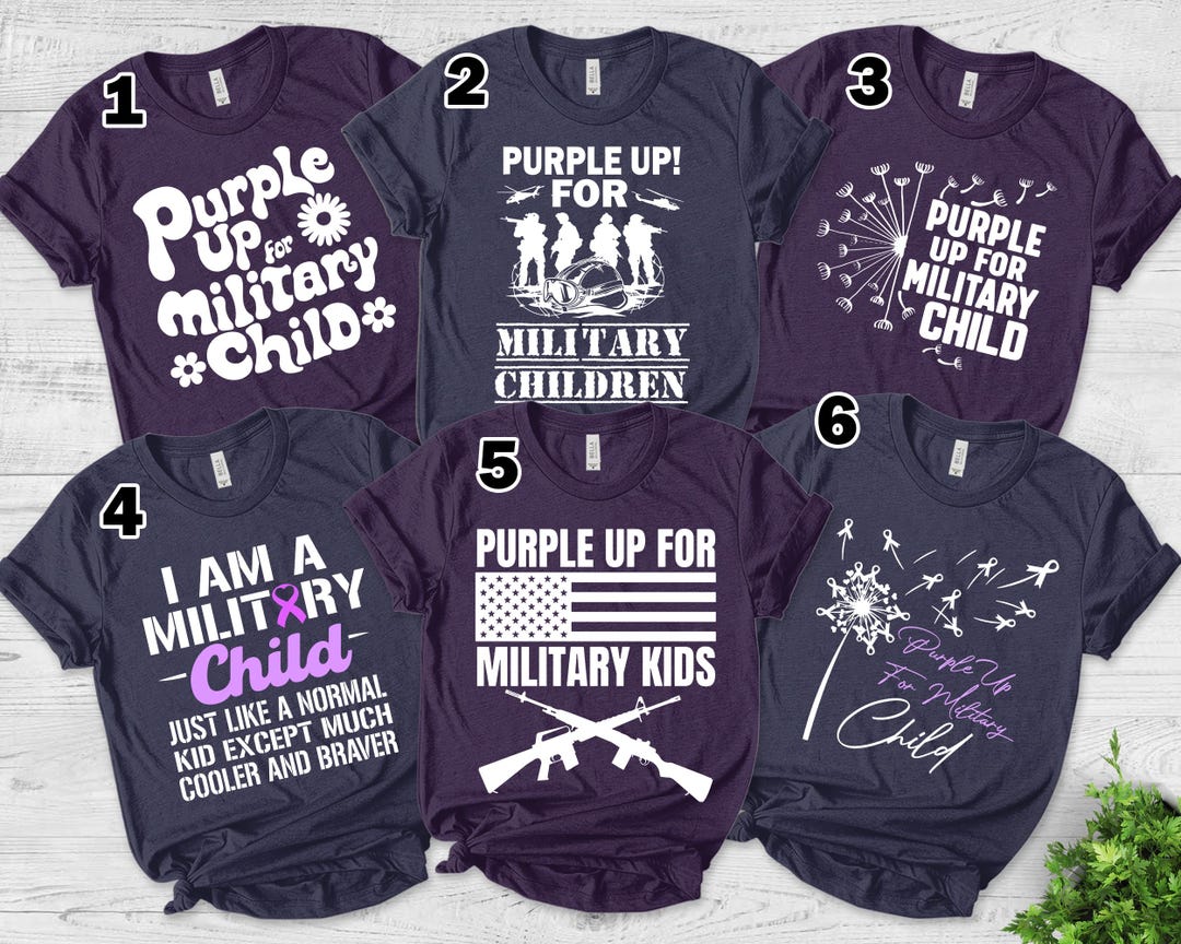 Purple up for Military Kids Dandelion Shirt, Military Kids Appreciation ...