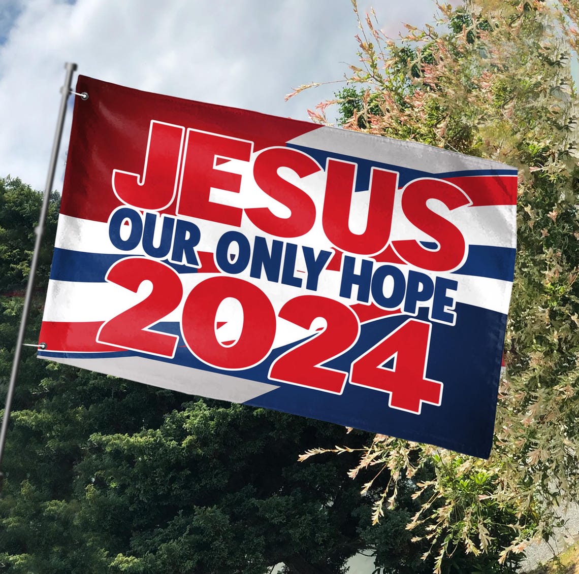 Jesus Our Only Hope Flag, American Jesus Save Flag, Faith Jesus Flag ...