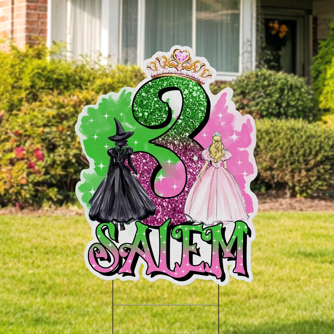 Custom Wicked Movie Birthday Cutouts, Yard Signs for Birthday Parties ...