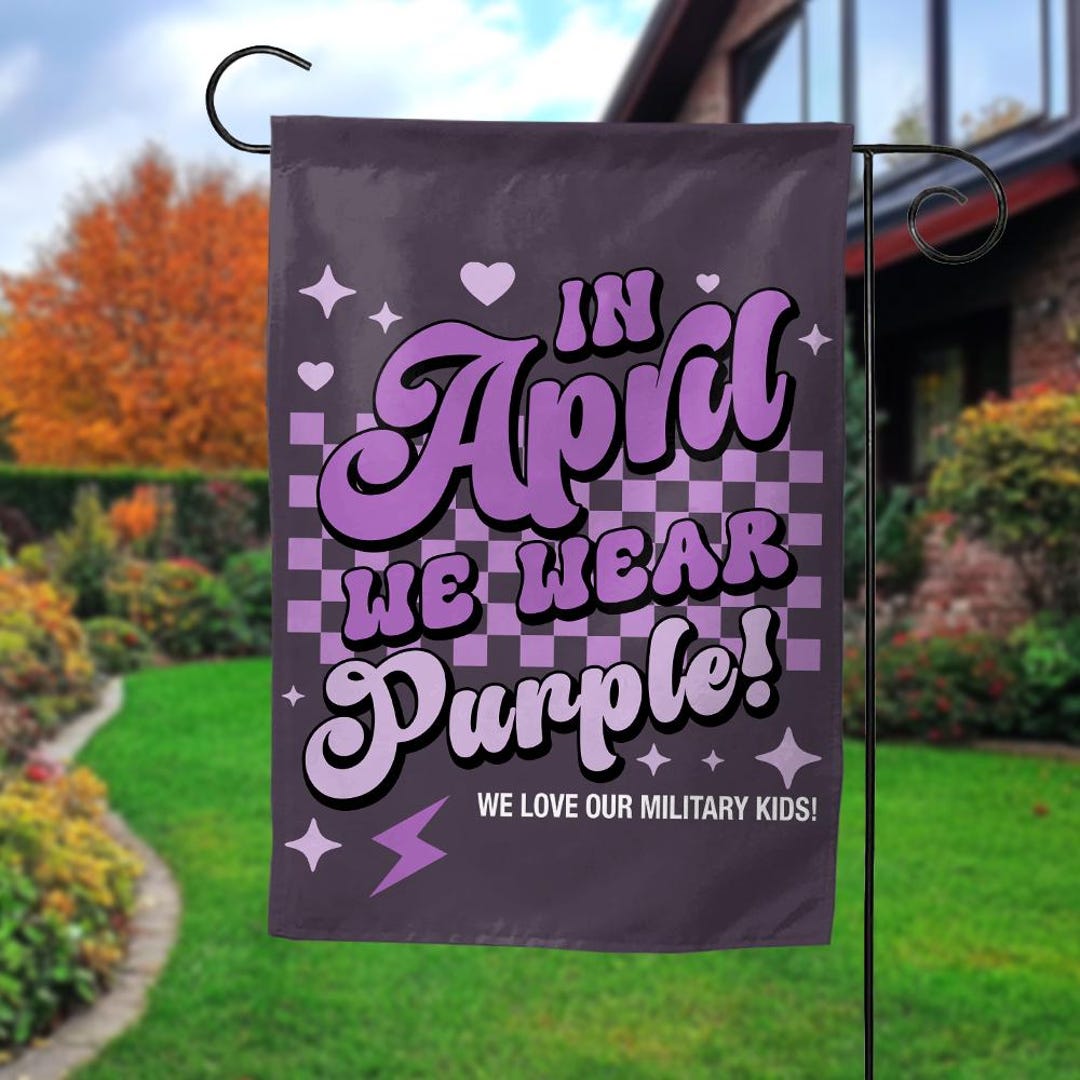 Military Child Month American Flag,purple up Garden Flag,kids Army Flag ...