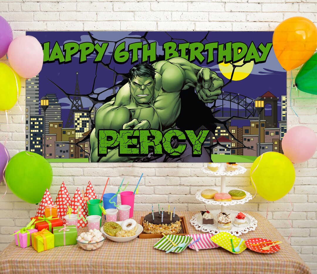Hulk Birthday Backdrop/hulk Backdrop/the Hulk Birthday Party/hulk Party ...