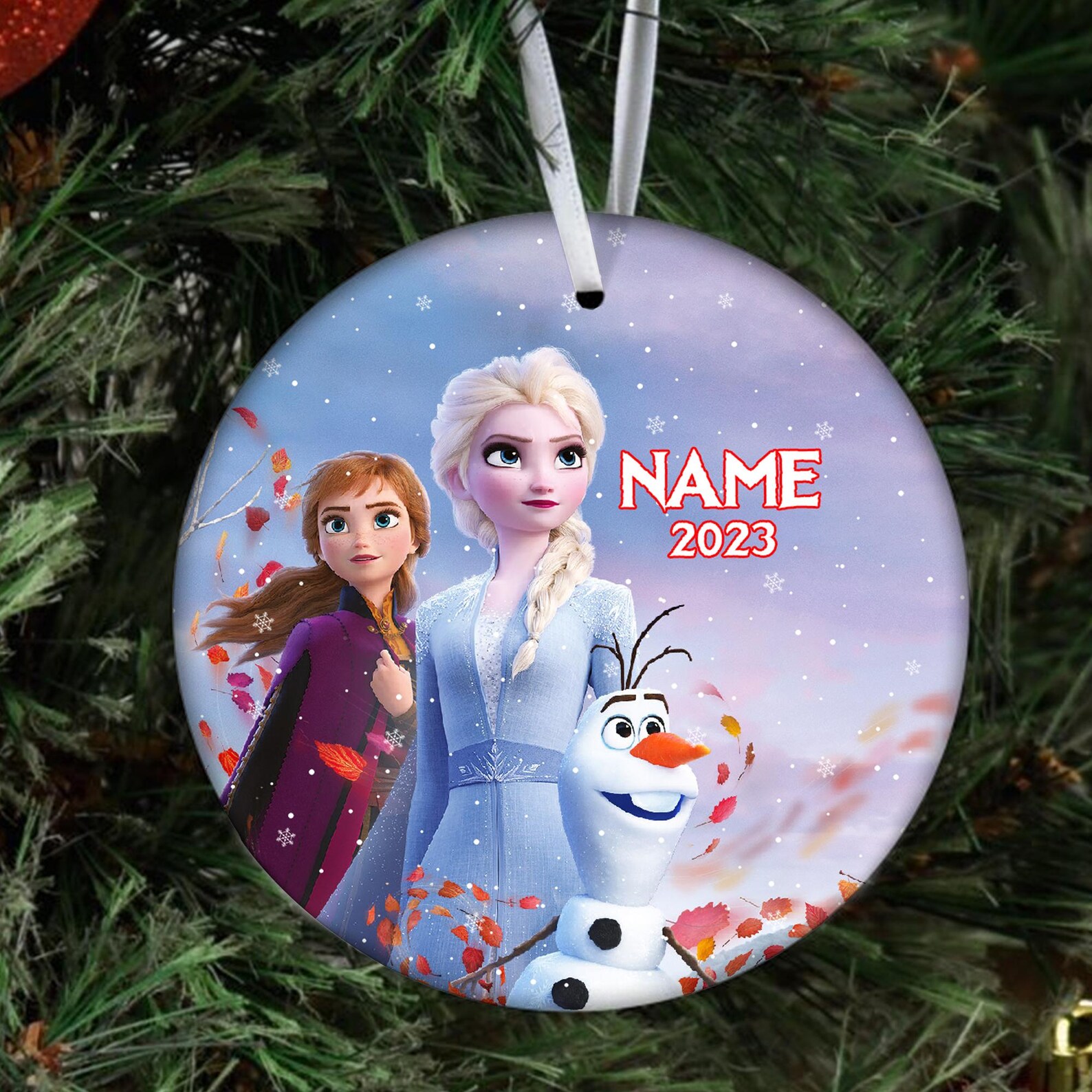 Anna and Elsa Princess Ornament, Personalized Anna Elsa Christmas ...