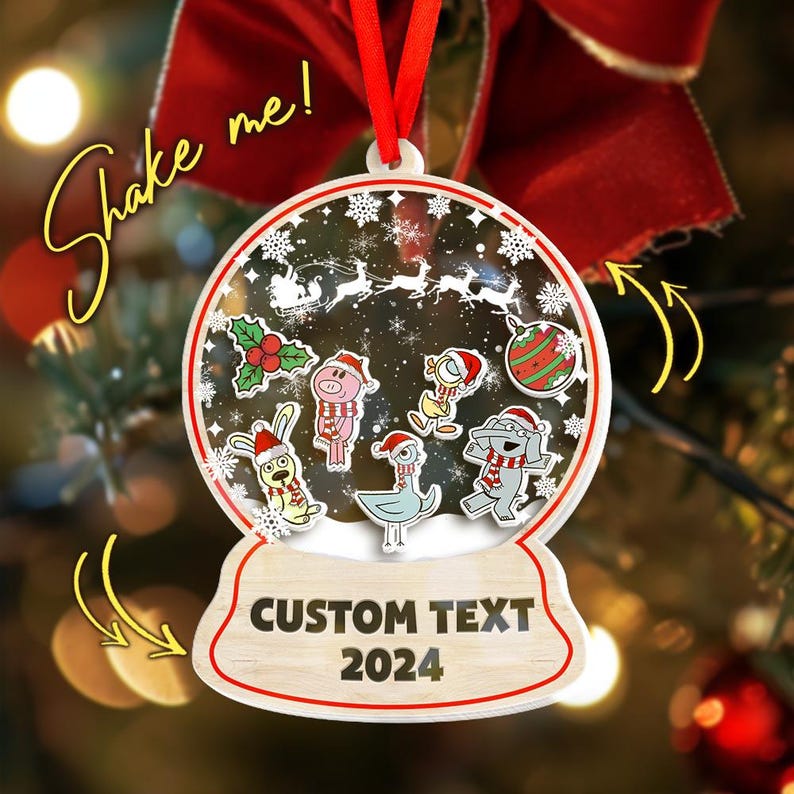 Personalized Elephant and Piggie Shaker Ornament, Book Characters ...