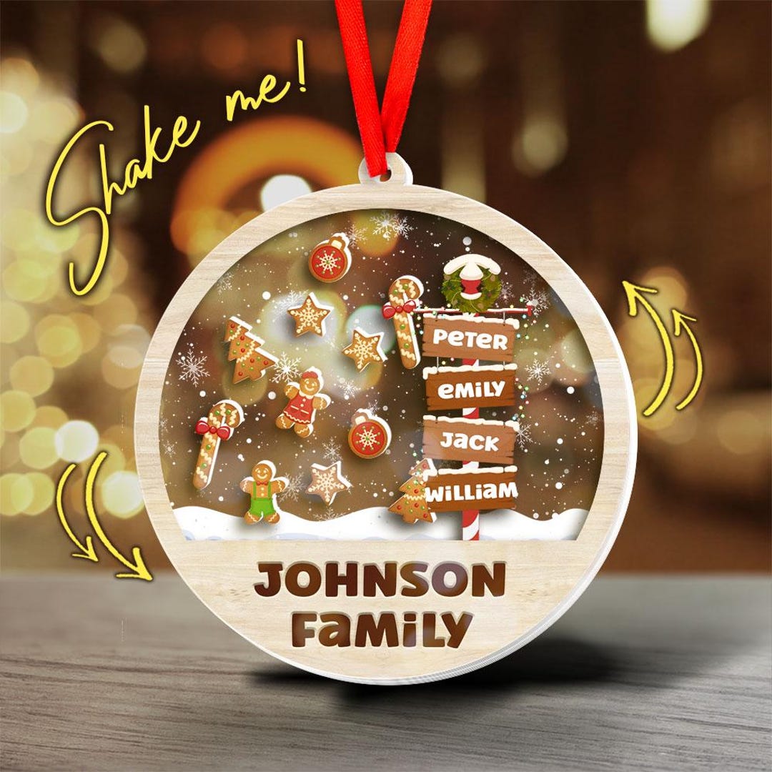 Christmas Tree Shaker Ornament, Personalized Family Shake Ornament ...