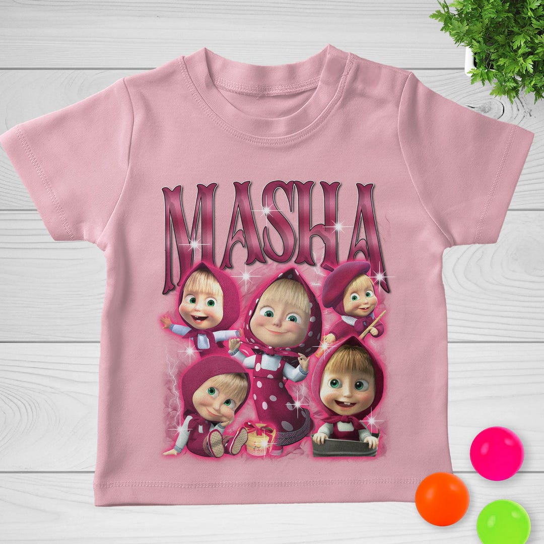 Masha and the Bear Bootleg Style Birthday Theme Shirt, Personalized ...