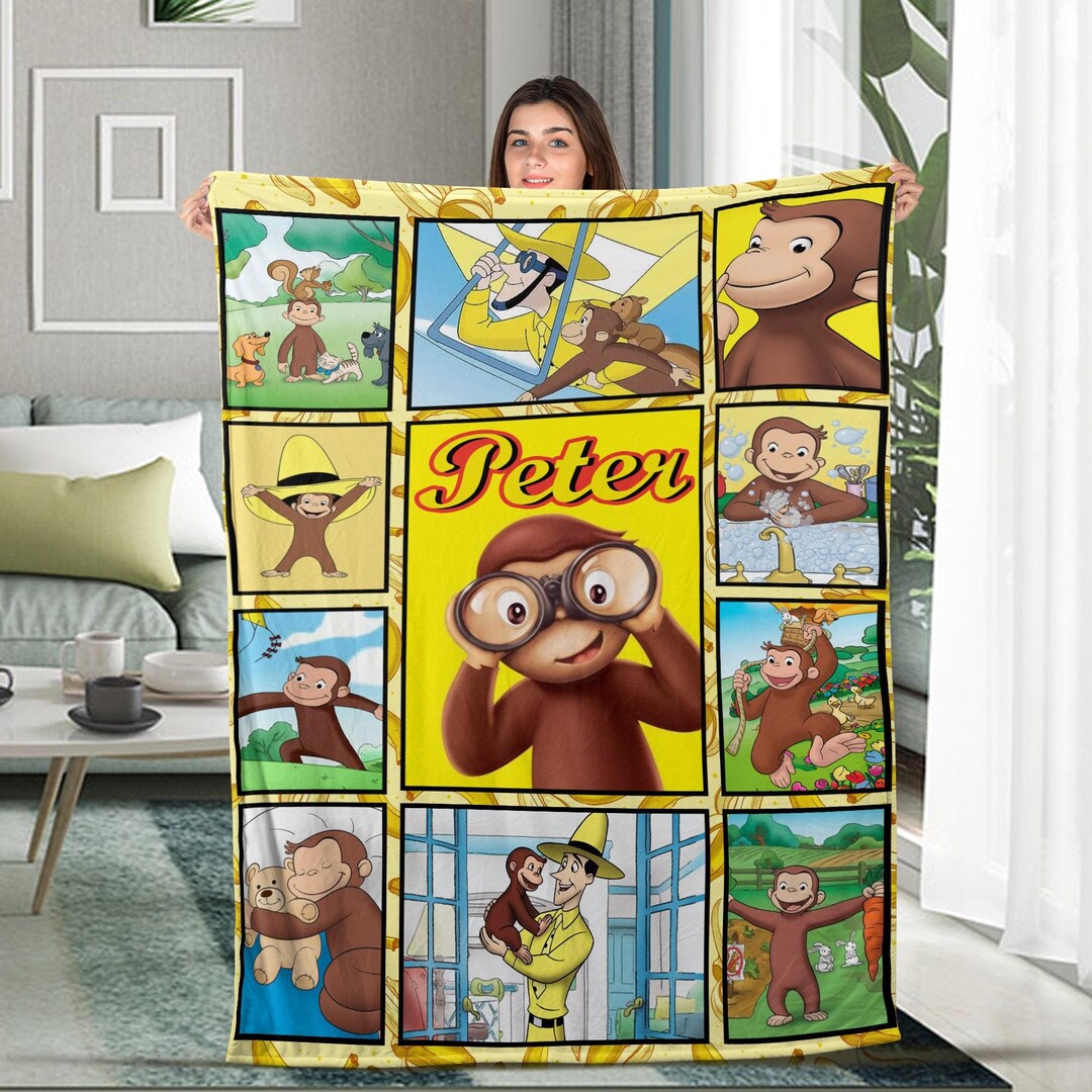 Personalized Curious George Blanket Curious George Fleece Blanket ...