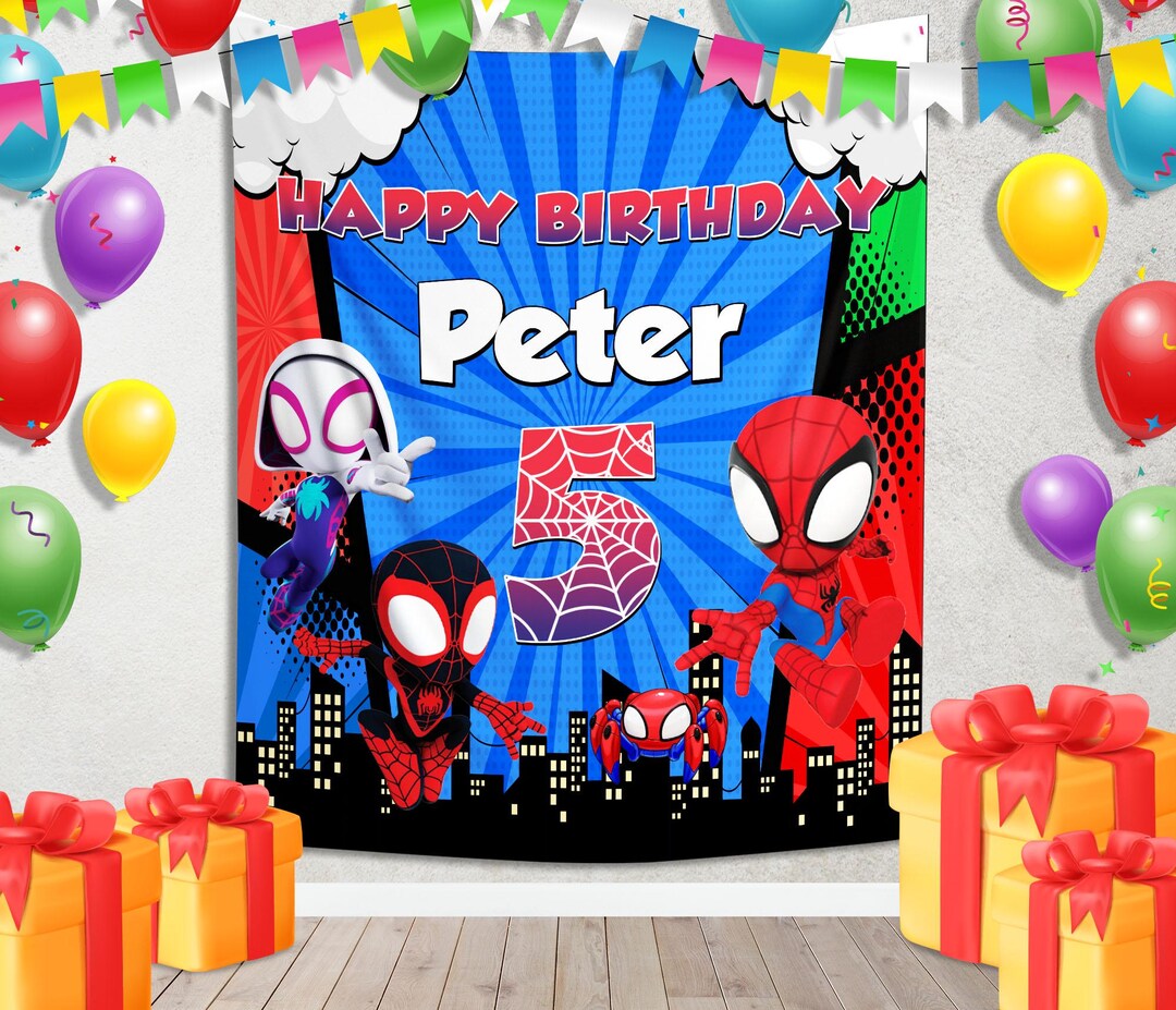 Personalized Spidey and His Amazing Friends Birthday Backdrop ...