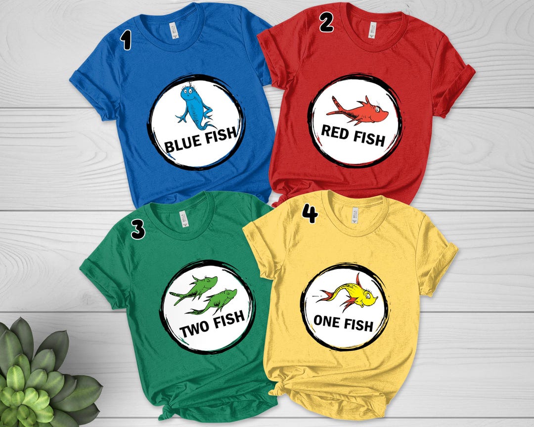One Fish Two Fish Red Fish Blue Fish Shirt, Teacher Daycare Matching ...