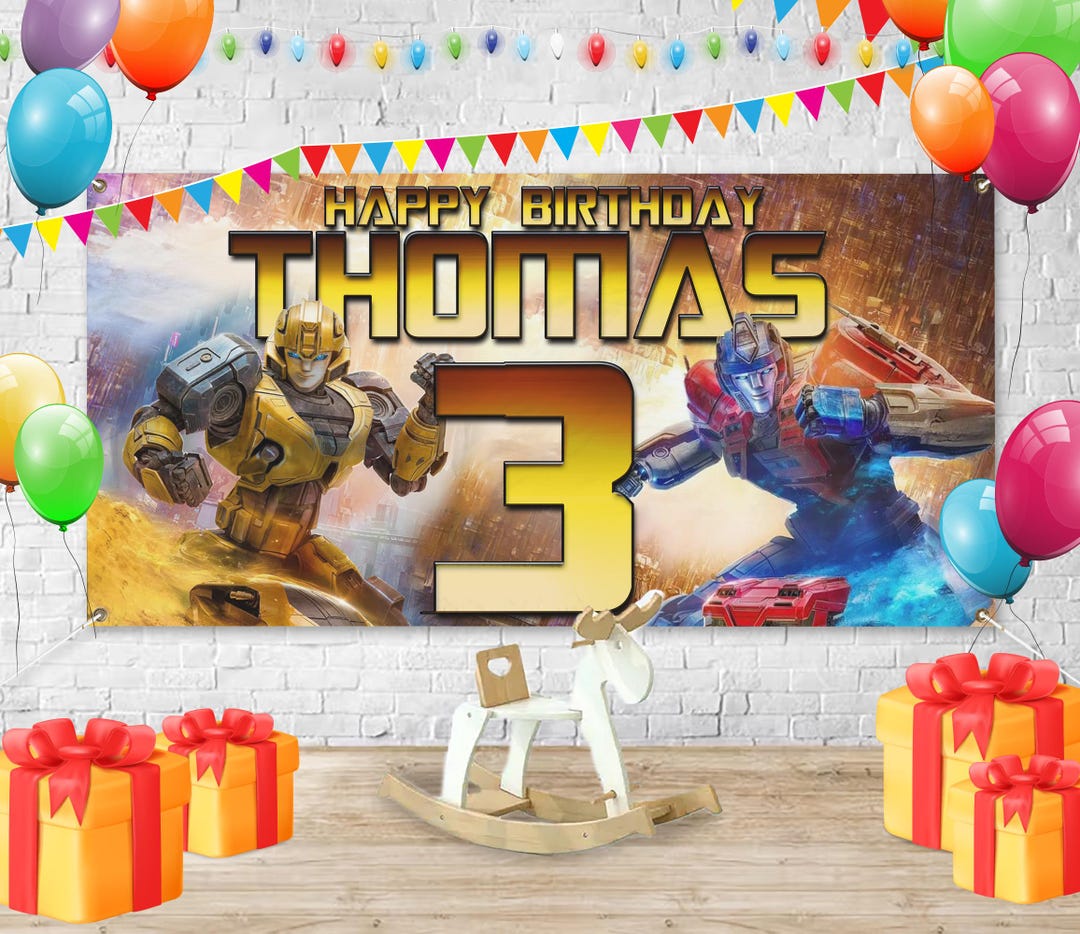 Transformers Birthday Party Banner, Transformers Birthday Backdrop ...