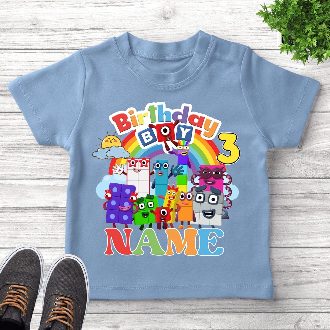 Numberblocks Birthday Shirt,personalized Numberblocks Family Birthday ...